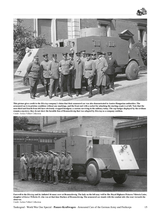 Panzer-Kraftwagen Armoured Cars of the German Army and Freikorps ...