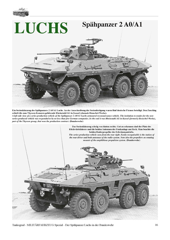 LUCHS Der Spähpanzer 2 A0/A1/A2 in der Bundeswehr - TANKOGRAD ...