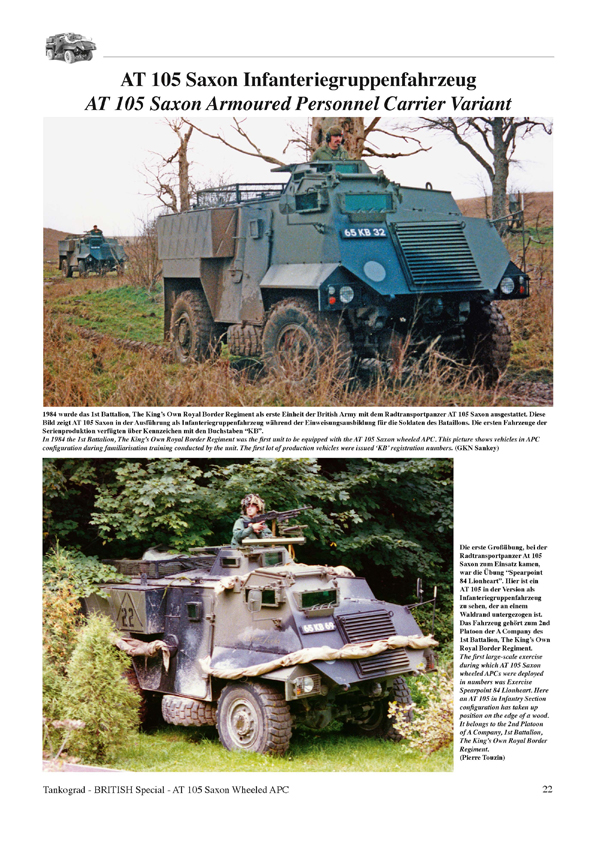 AT 105 SAXON Wheeled Armoured Personnel Carrier of the British Army ...